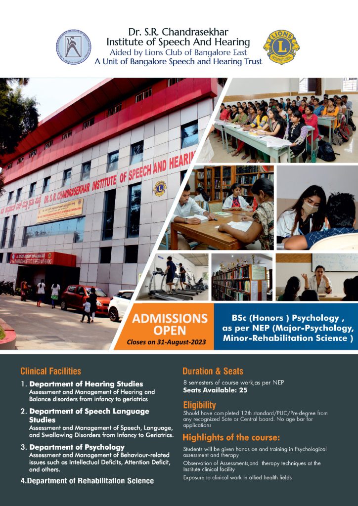 BSc (Honors) Psychology – Dr. S. R. Chandrasekhar Institute of Speech ...