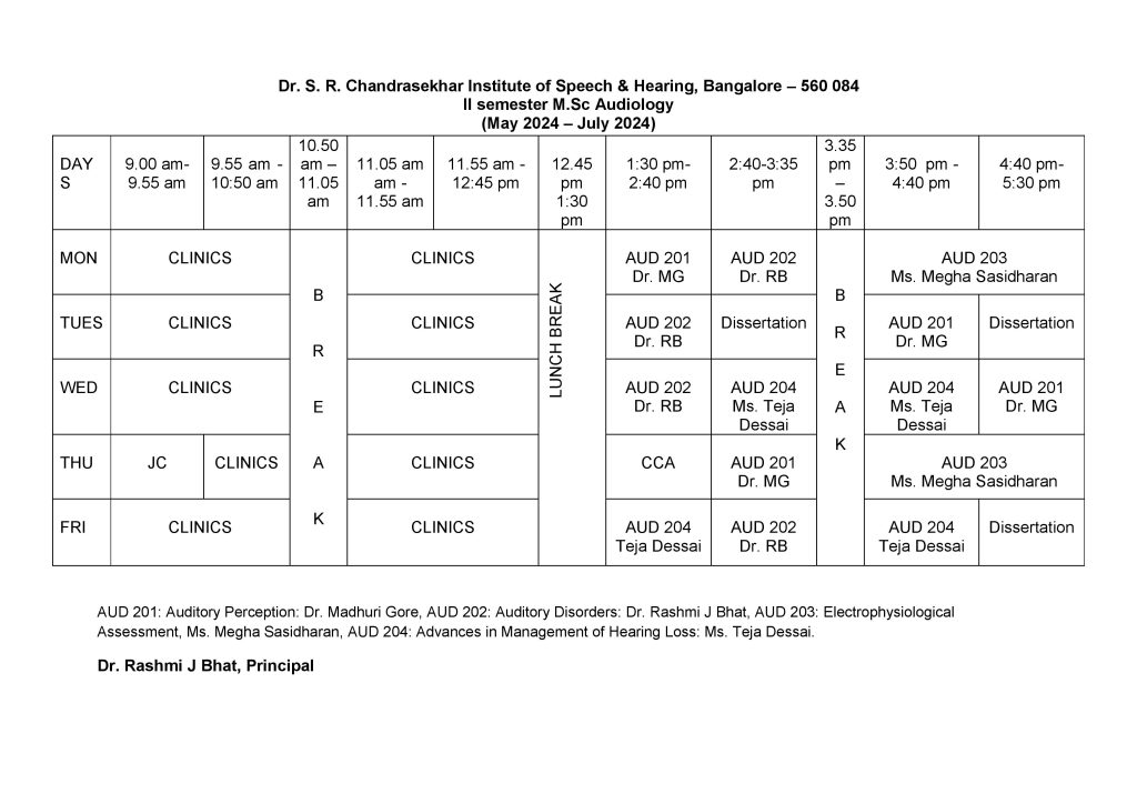 Academic Calendar / Time Table – Dr. S. R. Chandrasekhar Institute of ...