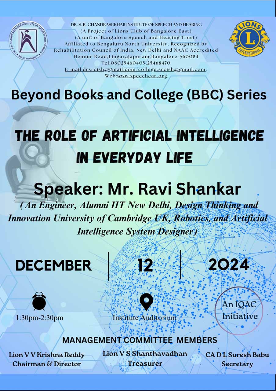 Dr. S. R. Chandrasekhar Institute of Speech and Hearing – Institute